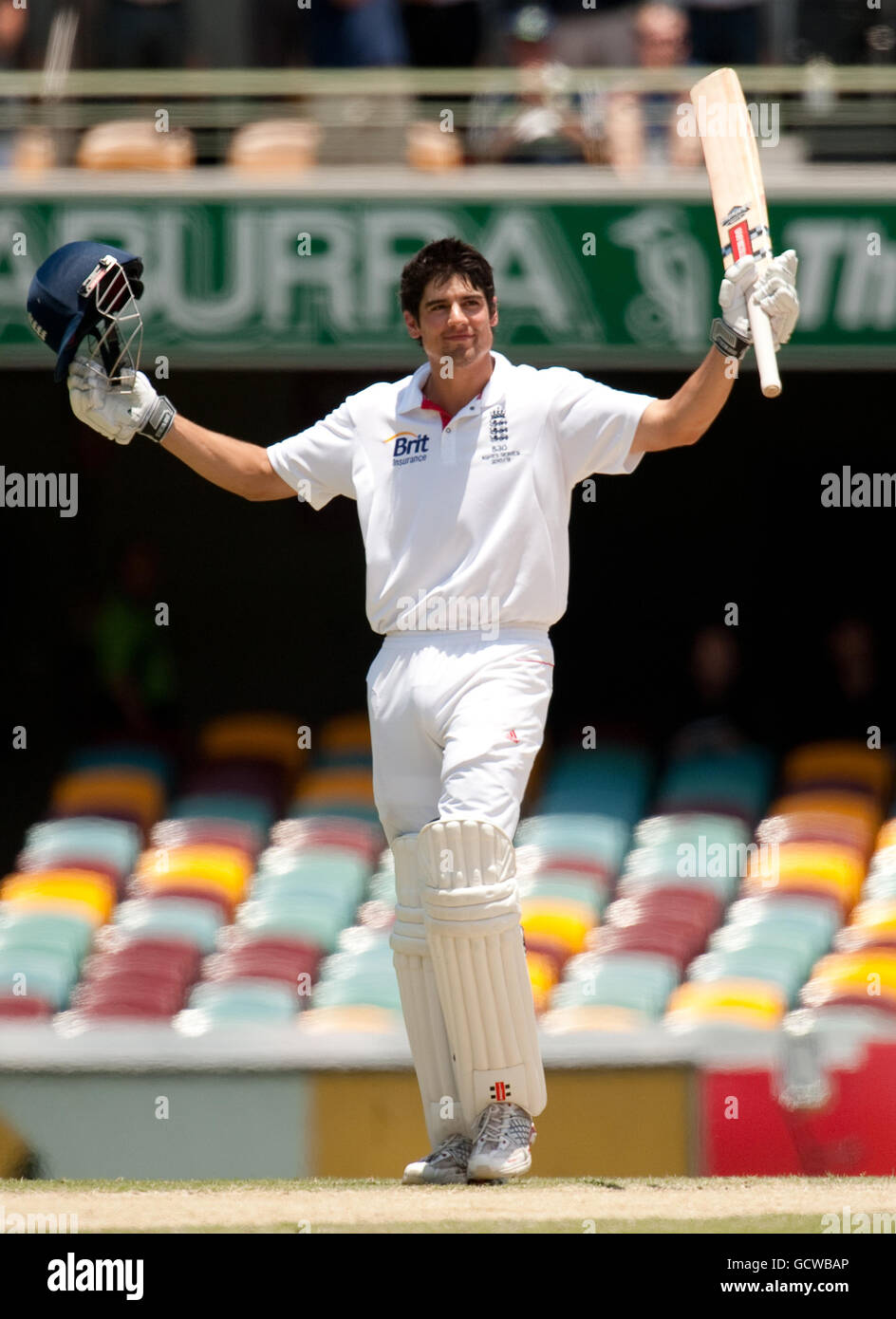 England's Alastair Cook celebrates reaching his double century during ...