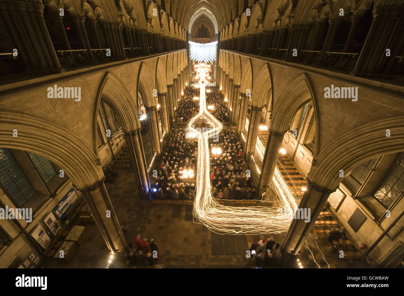 Advent procession 'From Darkness to Light' Stock Photo - Alamy
