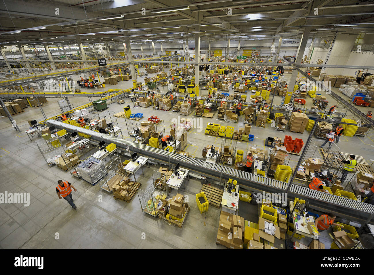 A general view of the interior of the Amazon distribution centre ...