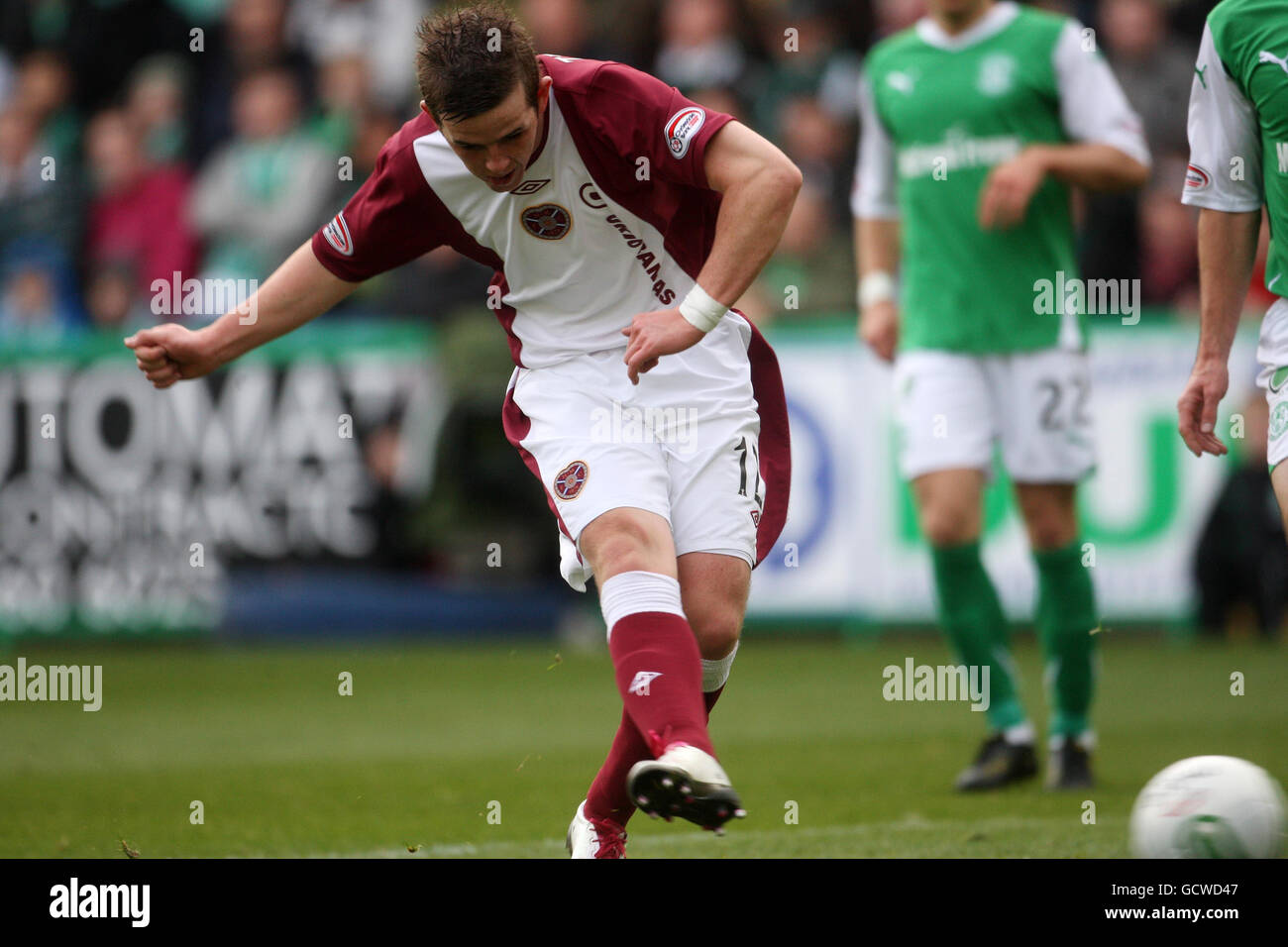 Heart's David Templeton scores the first goal during the Clydesdale ...