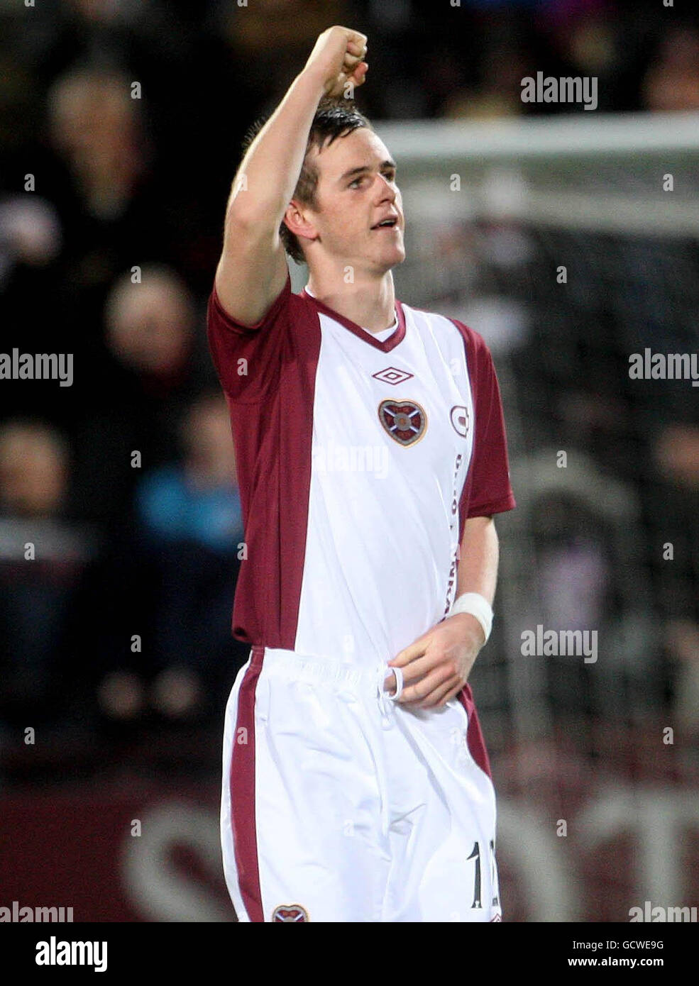 Hearts David Templeton celebrates the second goal during the Clydesdale ...