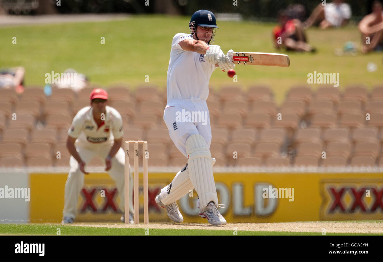 England's Alastair Cook bats during the tour match at the Adelaide Oval ...