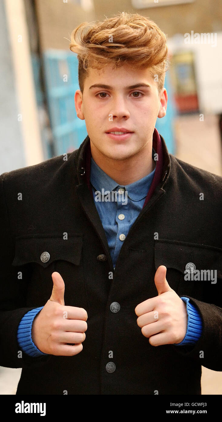 X factor contestant aiden grimshaw arrives at the london studios hi-res ...