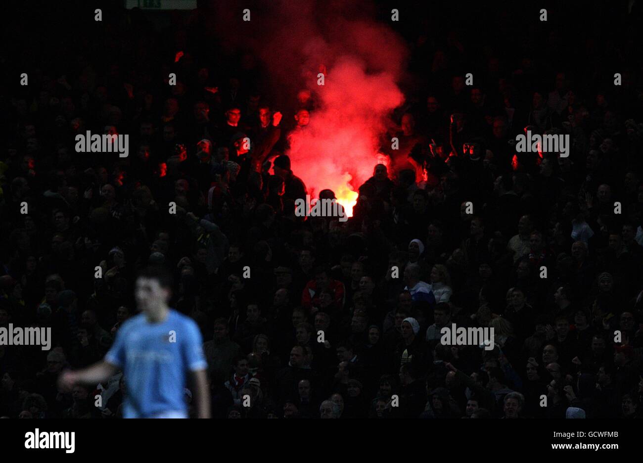 Stadium view football flares soccer hi-res stock photography and images ...