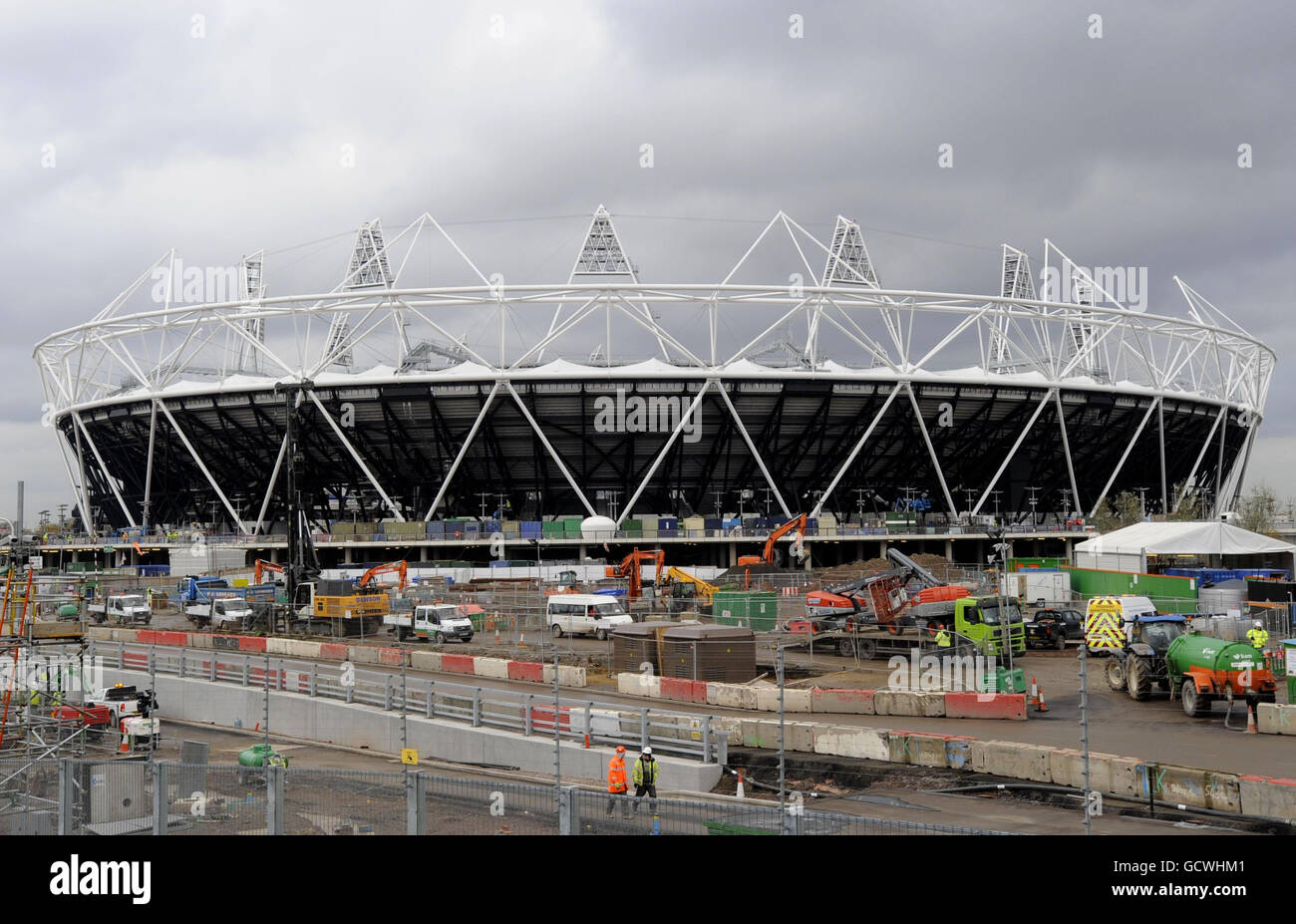 A general view of the Olympic Stadium at the Olympic Park in Stratford ...