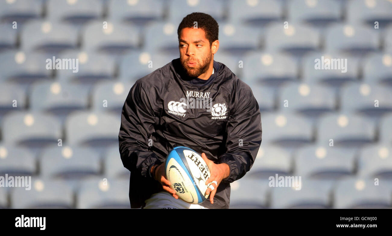 Scotland's Joe Ansbro during the Captain's Run at Murrayfield ...