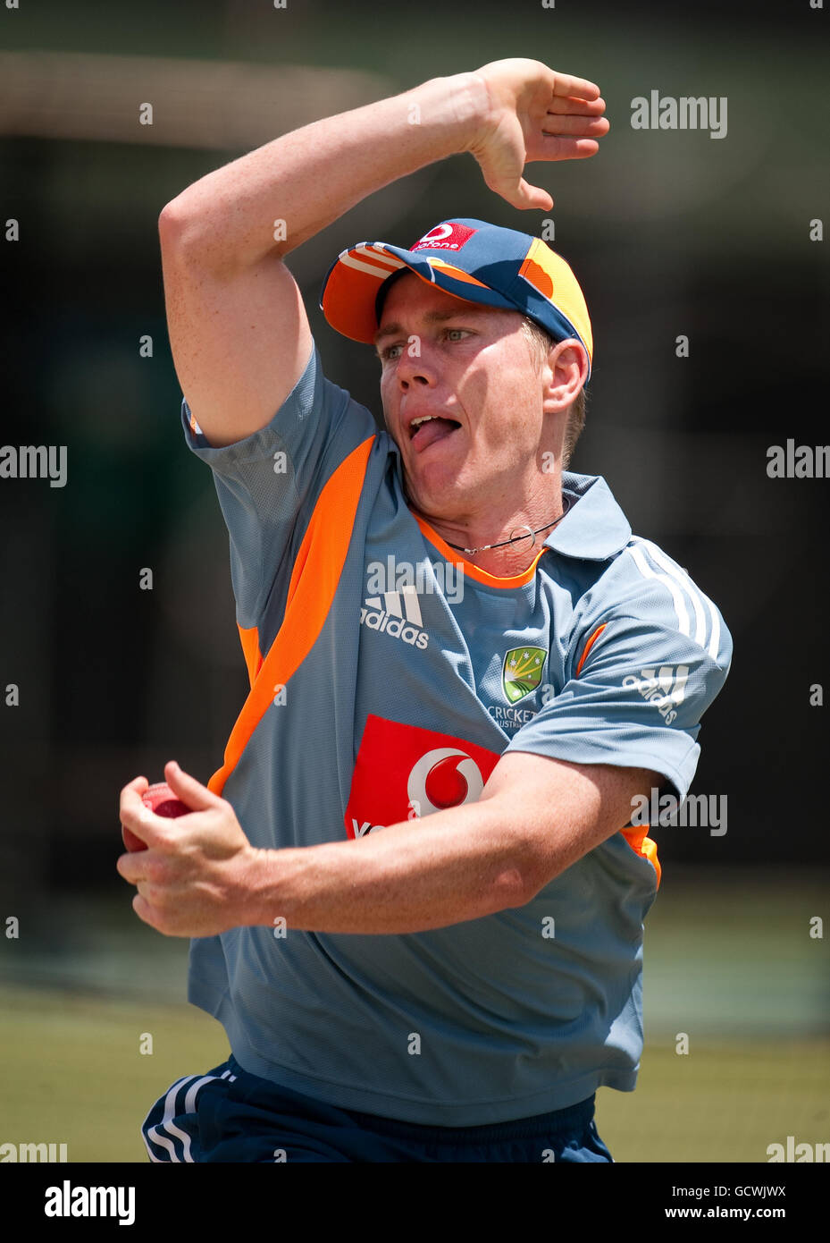 Australia's Xavier Doherty during a nets session at Alan Border field ...