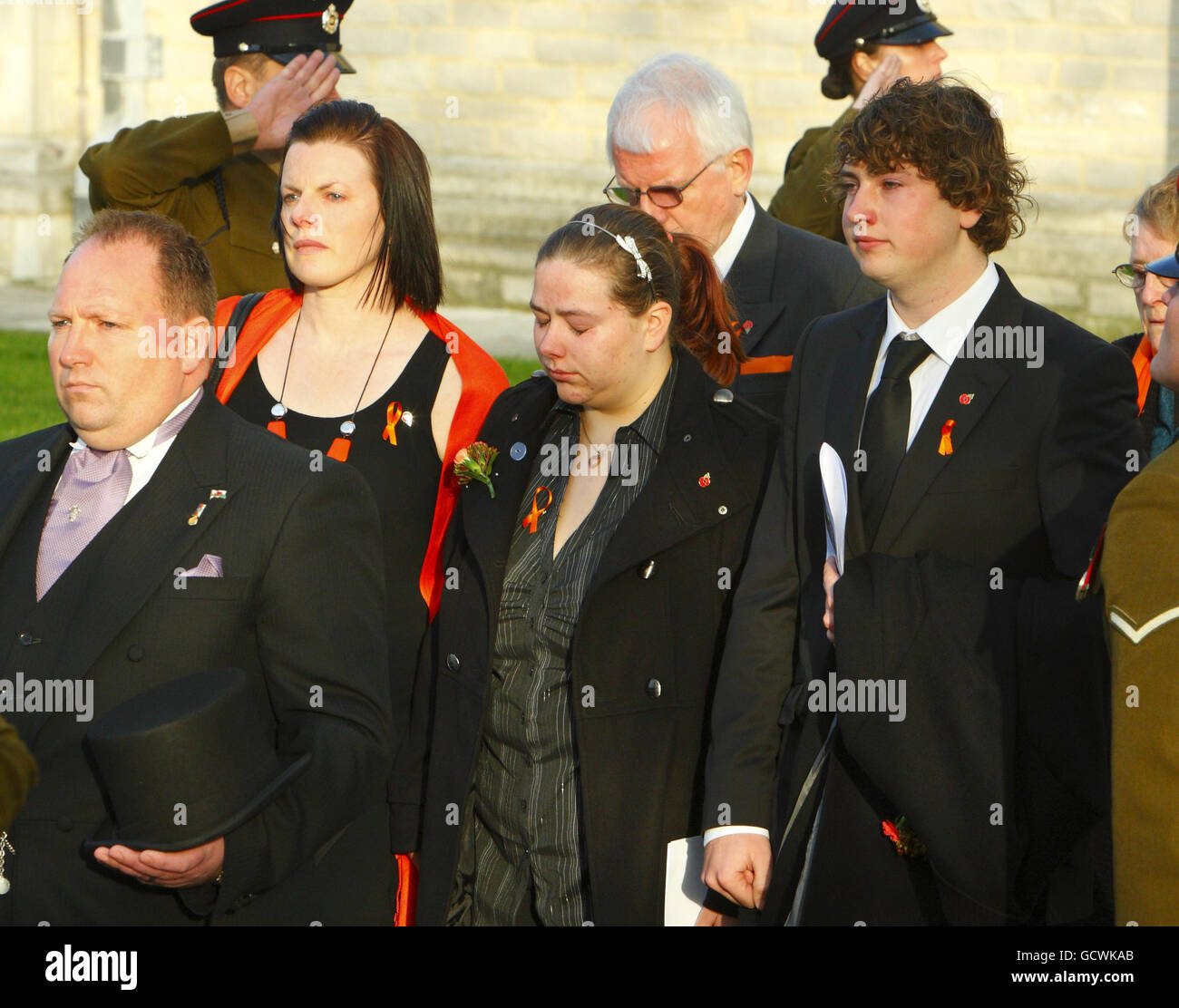 Sapper William Blanchard's family, wife Suzanne Blanchard (centre left ...