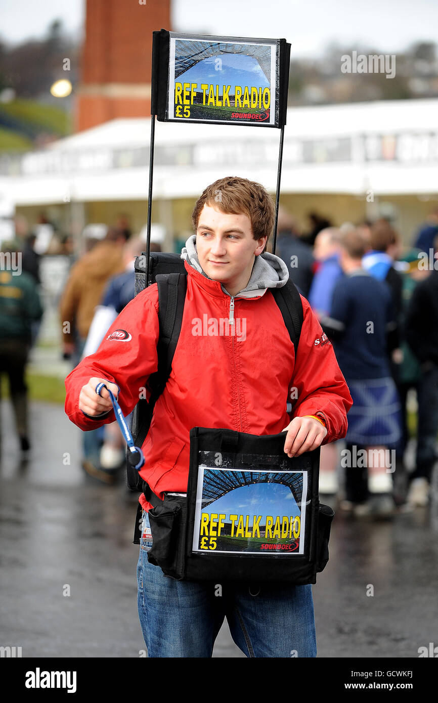 A ref talk radio seller at murrayfield hi-res stock photography and ...