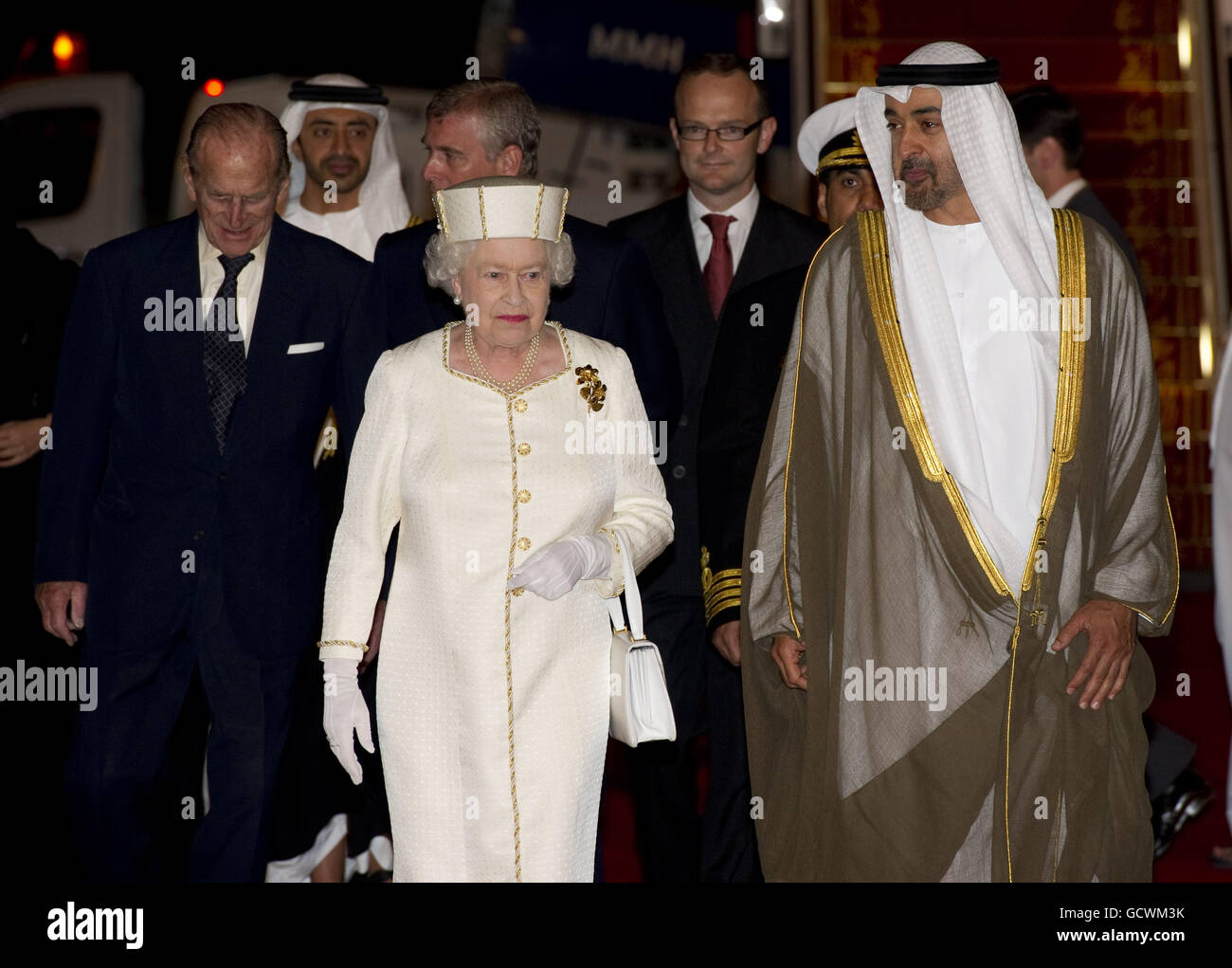 Queen Elizabeth II and Duke of Edinburgh (rear, left) along with Prince ...
