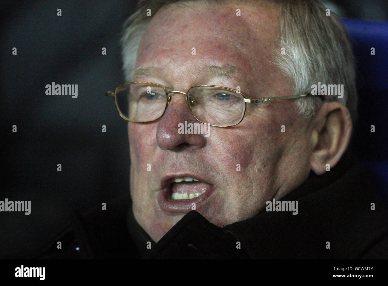 Manchester United's manager Alex Ferguson during the UEFA Champions ...