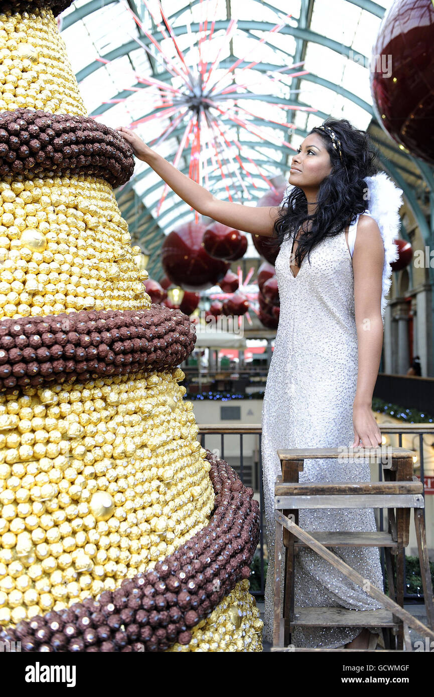 'Ferrero Angel' Ann-Marie Baretto takes a chocolate from a Ferrero ...