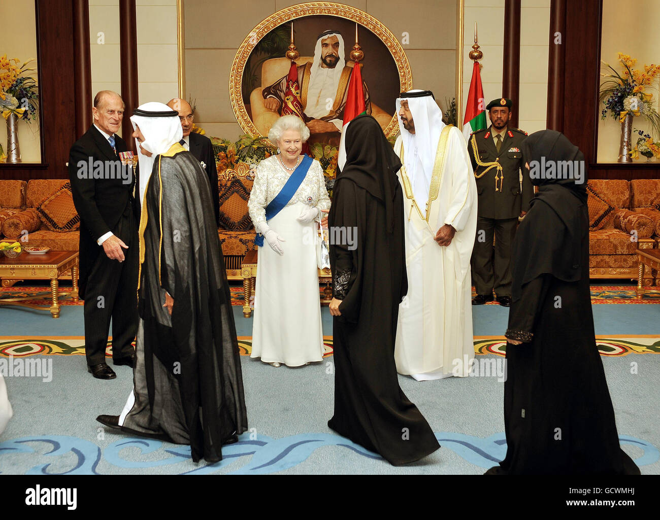 Greets guests at the mushrif palace in abu dhabi hi-res stock ...