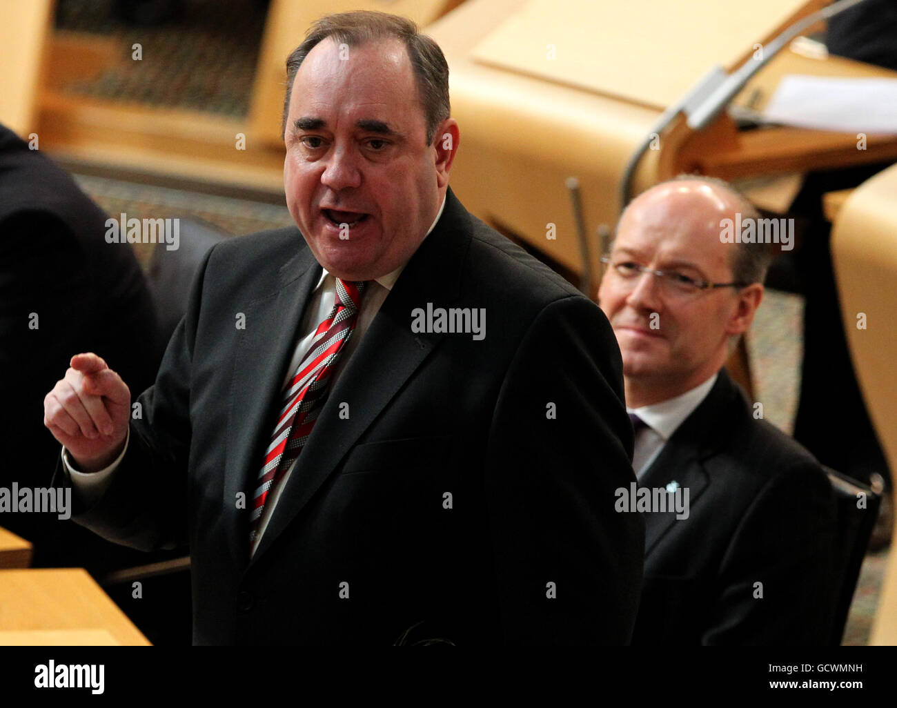 Scotland's First Minister Alex Salmond with finance secretary John ...