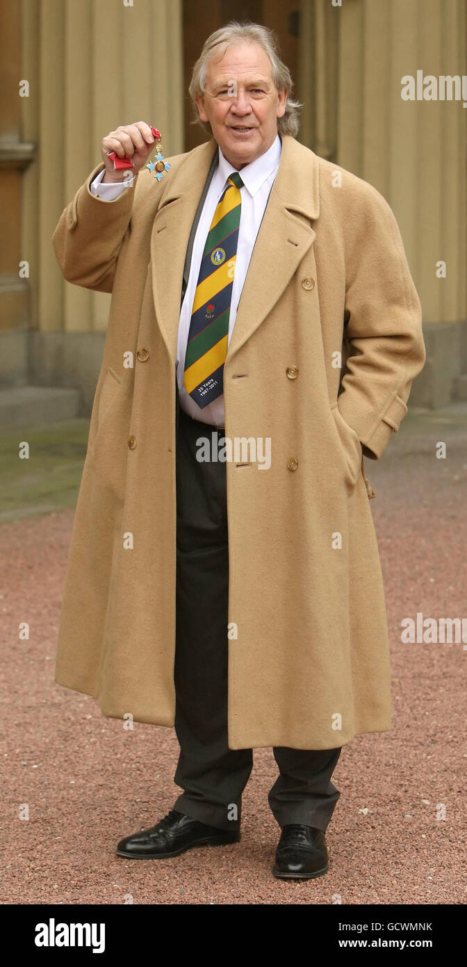 Dr. David English, with his CBE medal, awarded by the Princess Royal at ...