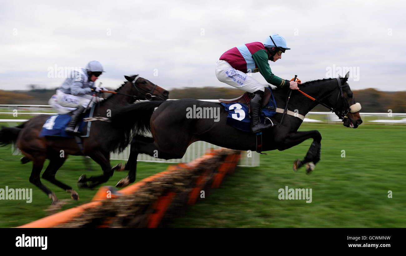 Jimmy Derham riding Annimation during The E.D.F. Mares National Hunt ...