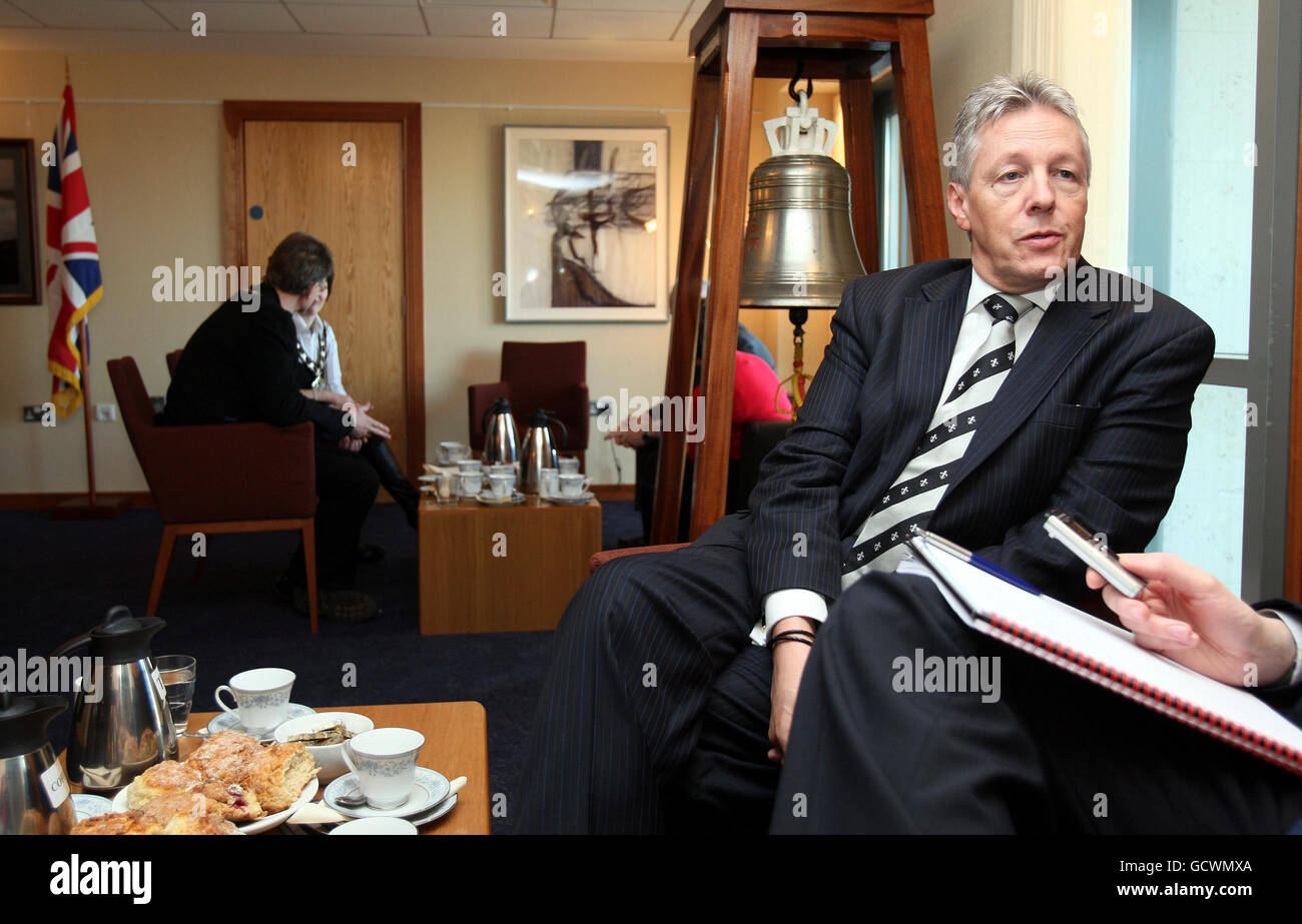 Peter Robinson interview Stock Photo - Alamy