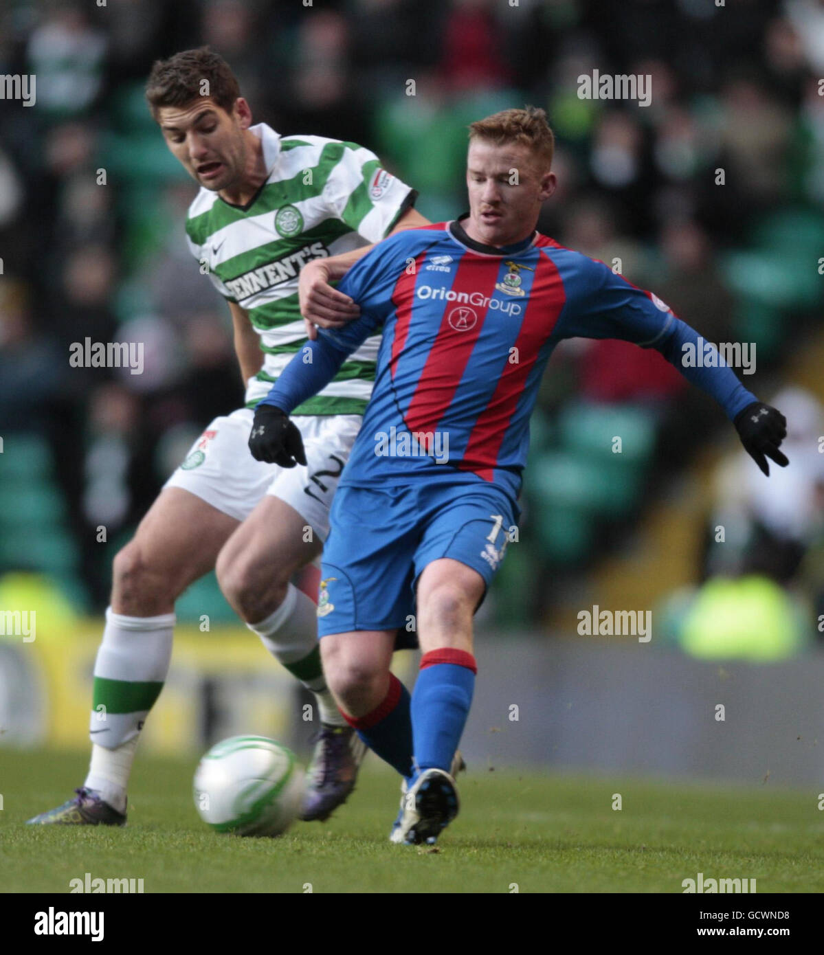 Celtic's Frazer Forster holds off Inverness Caledonian Thistles Jonny ...