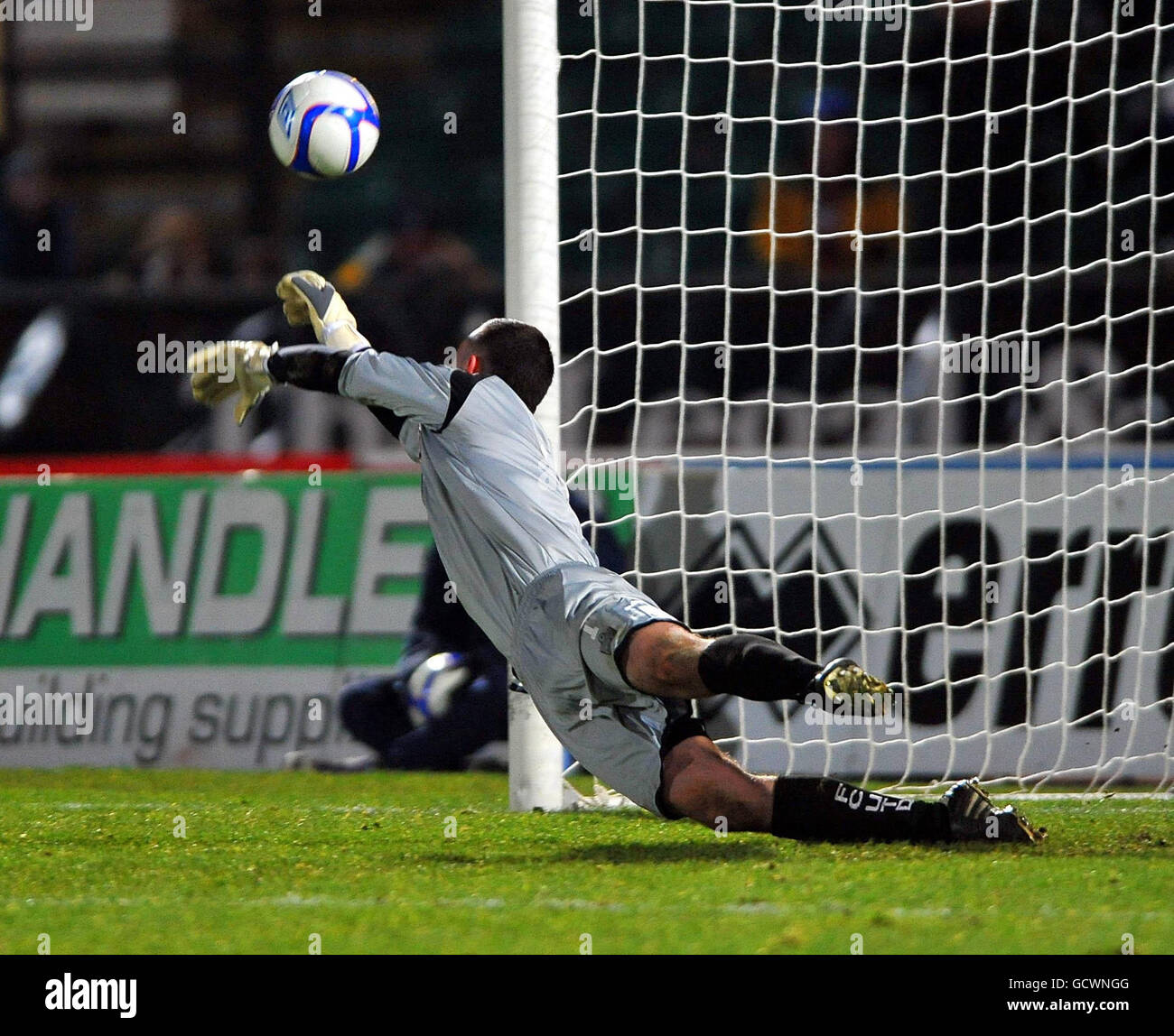 FC United of Manchester's Sam Ashton saves Brighton and Hove Albion's ...