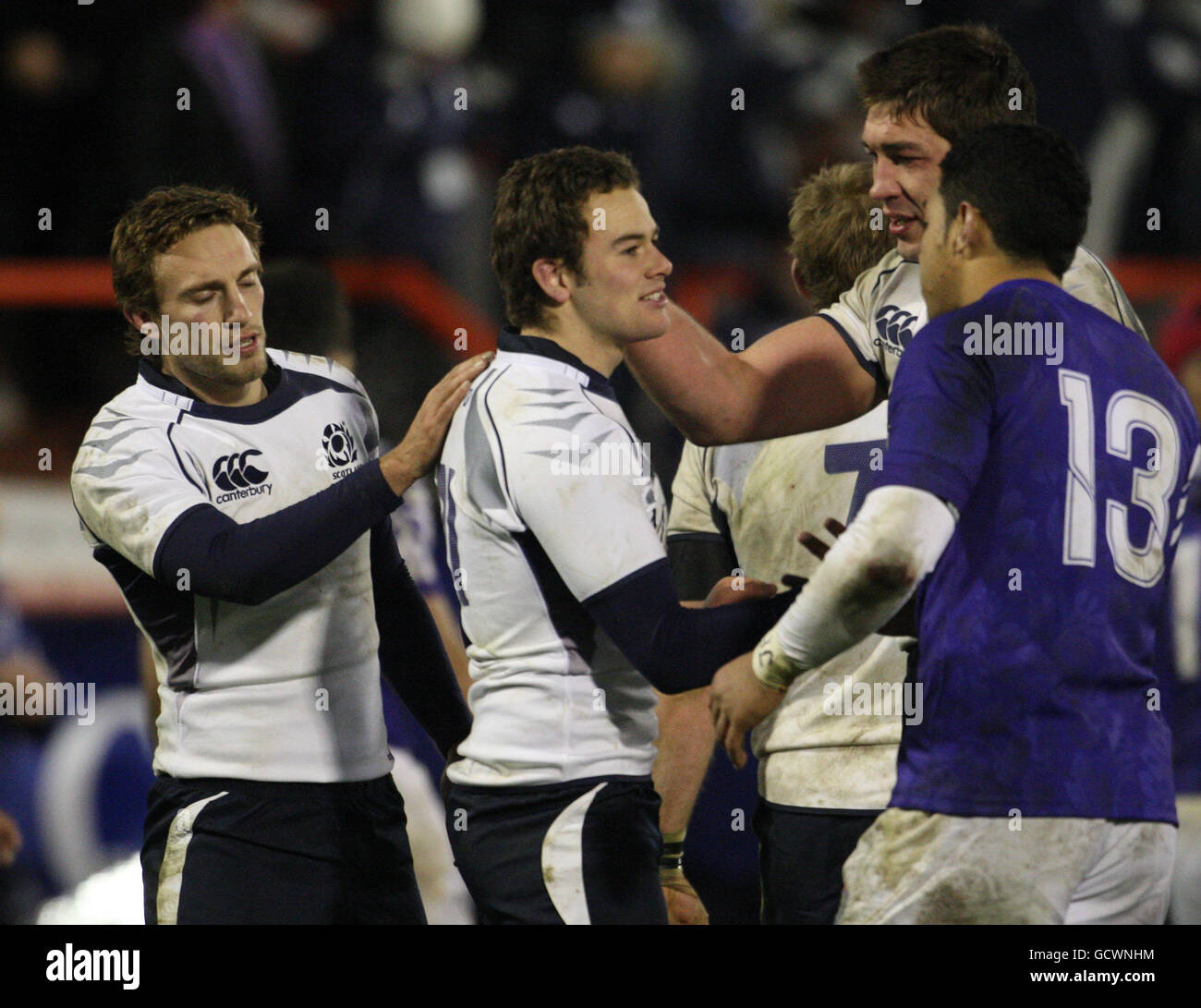 Scotland's Ruaridh Jackson celebrates kicking the winning points ...
