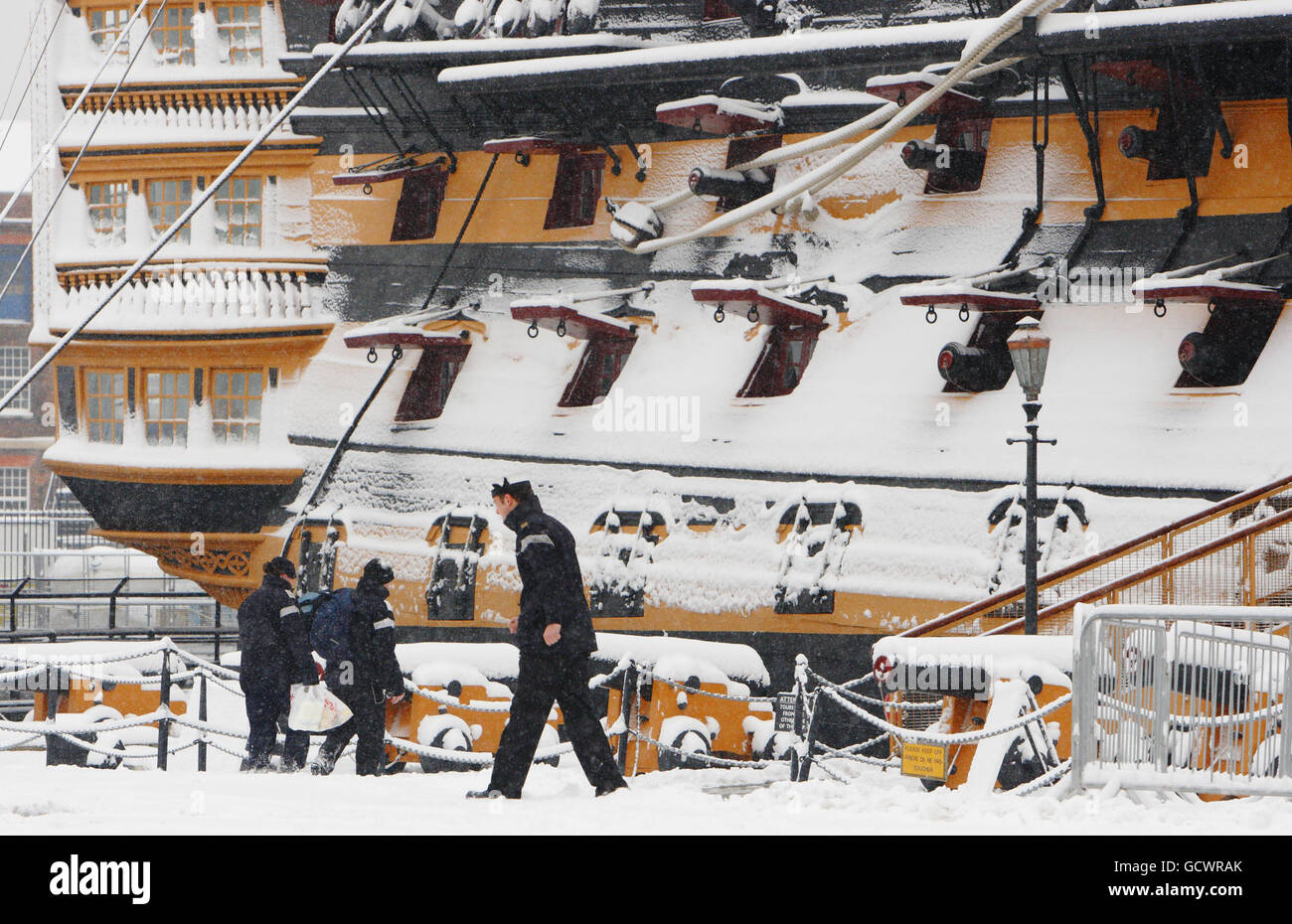 HMS Victory, Nelson's historic flagship at Portsmouth Dockyard in ...