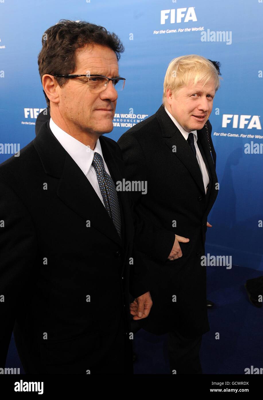 England manager Fabio Capello (left) and Mayor of London Boris Johnson ...