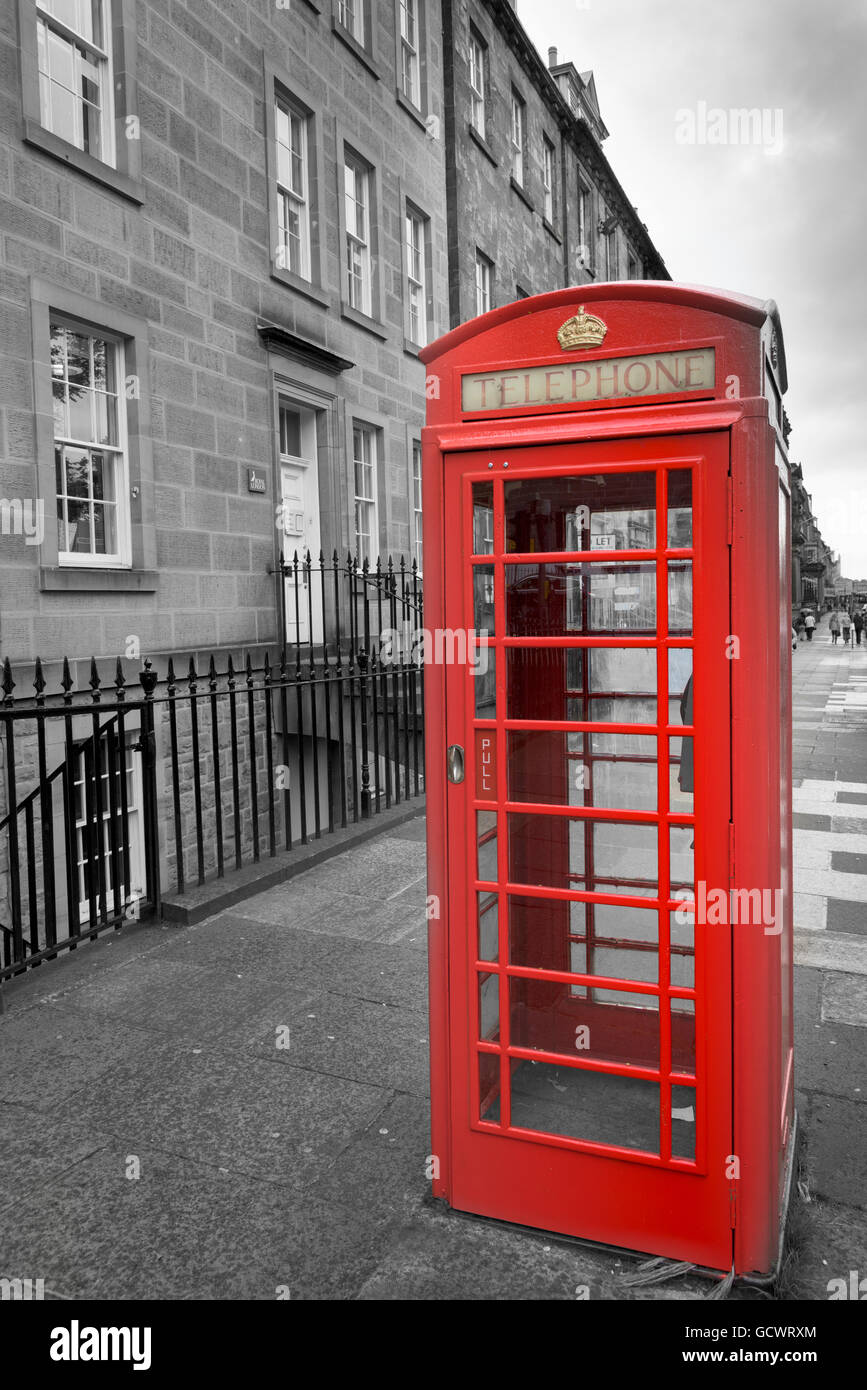Red telephone booth; Edinburgh, Scotland Stock Photo - Alamy