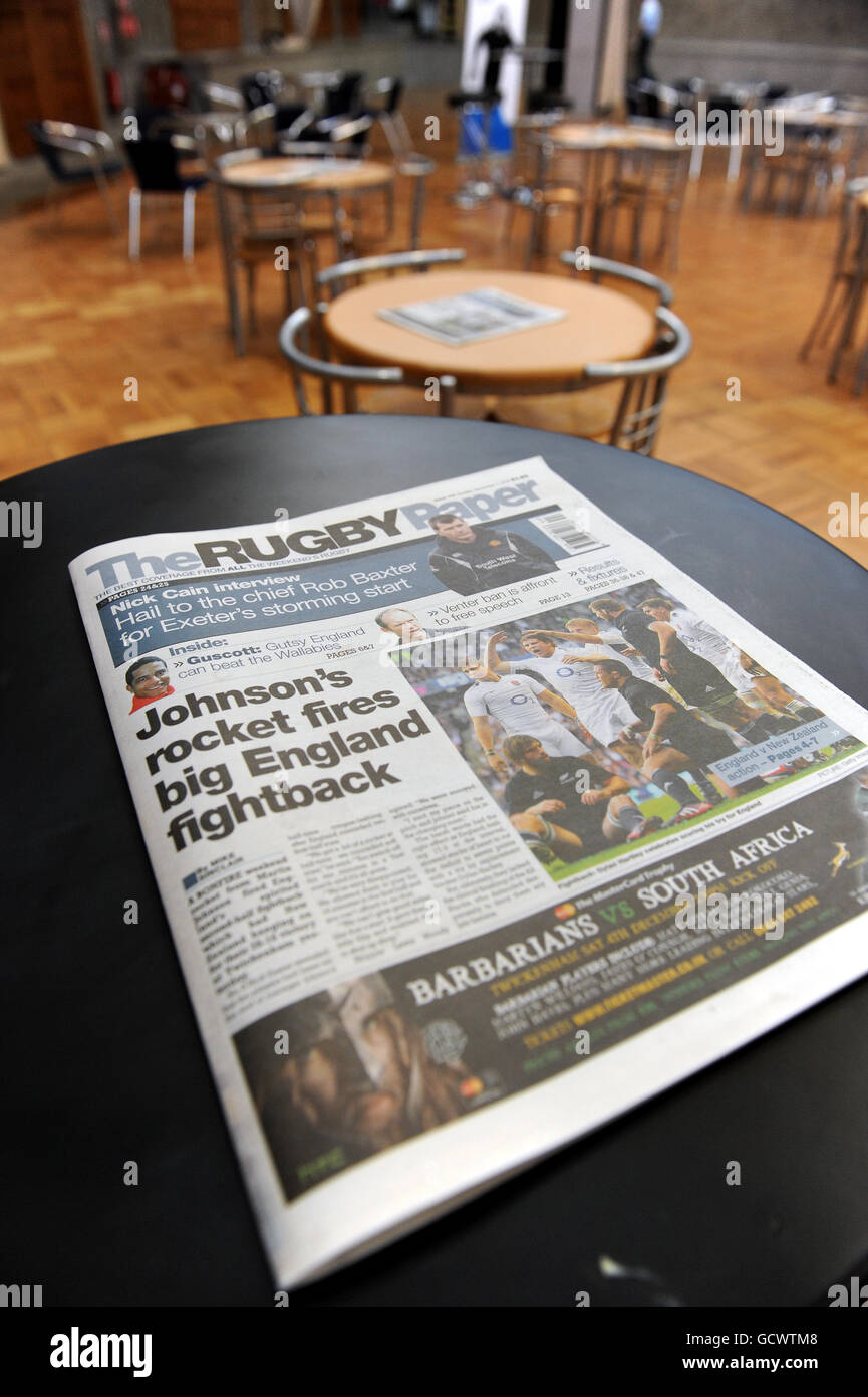 Rugby Union - Rugby Expo 2010 - Day 2 - RHS Lawrence Hall. A newspaper ...