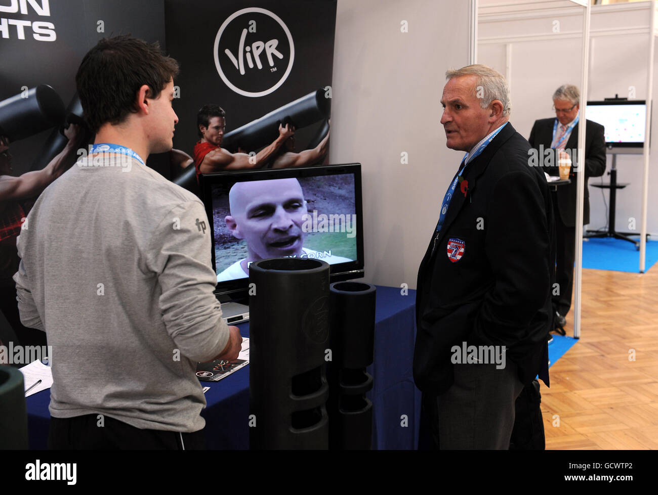 Exhibition stands day two rugby expo rhs lawrence hall hi-res stock ...
