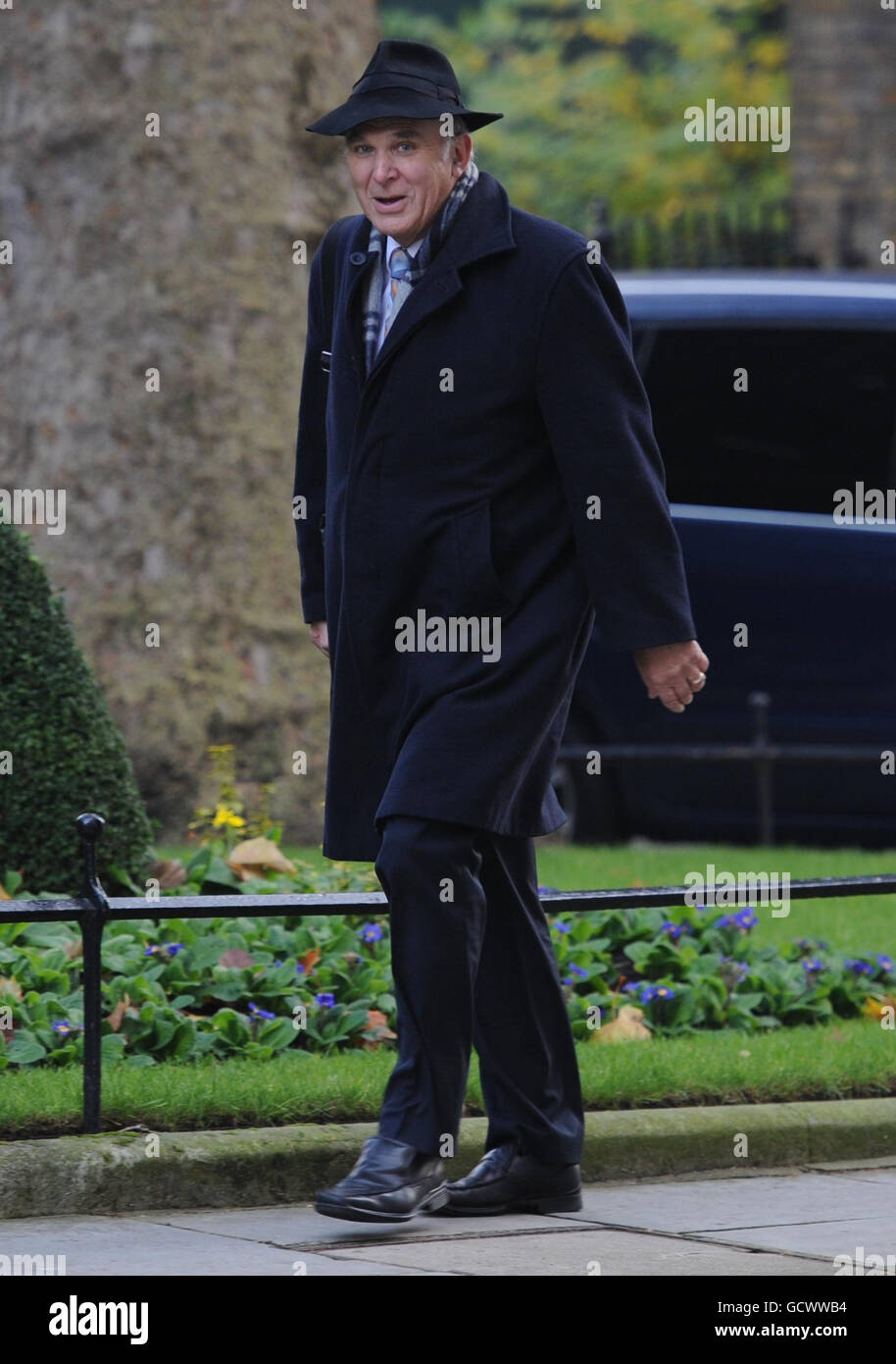 Business Secretary Vince Cable arrives at Downing Street, London, for ...