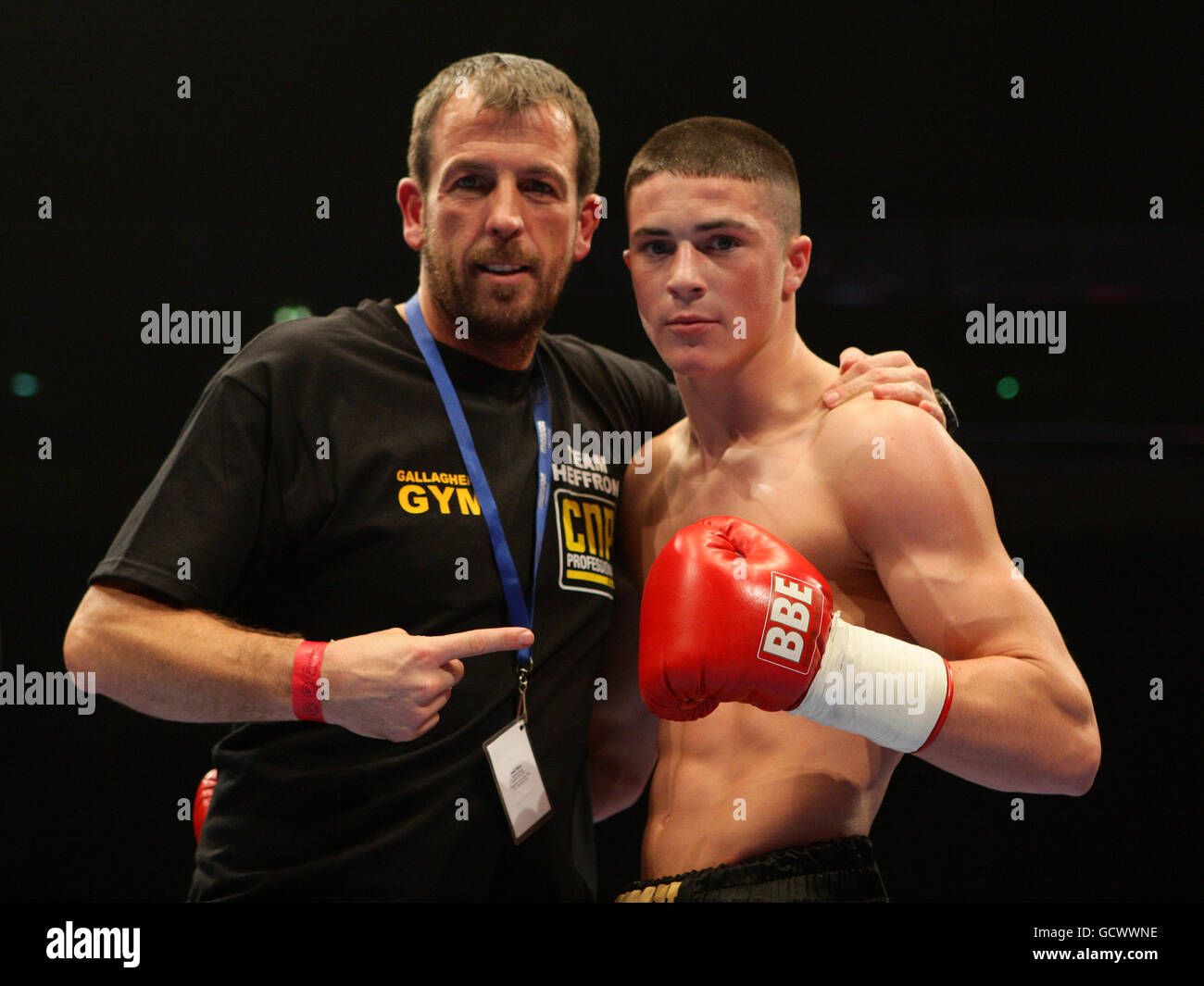 Mark Heffron celebrates his victory in the Welterweight fight against ...