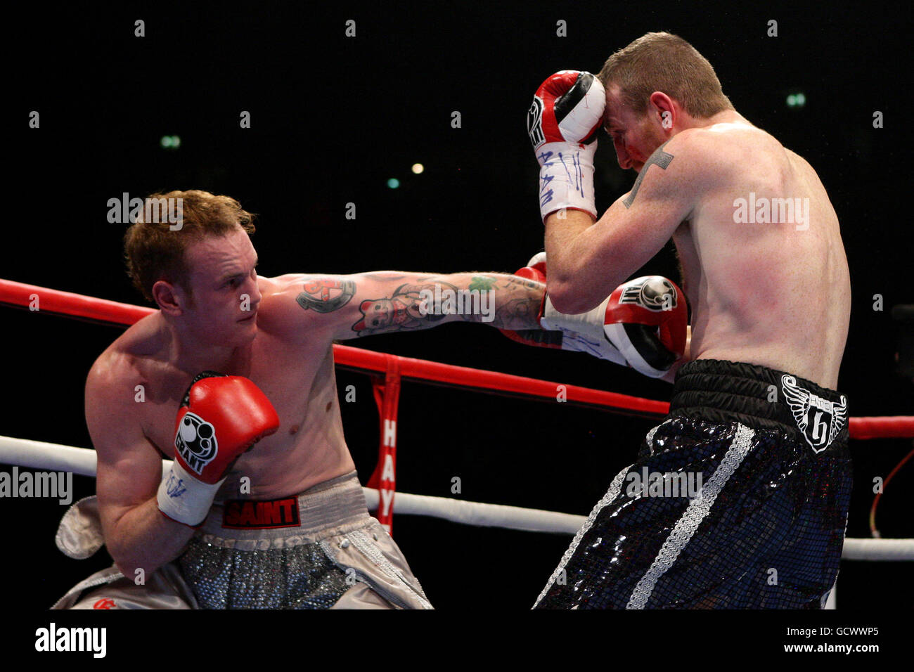 George groves left in action with kenny anderson hi-res stock ...