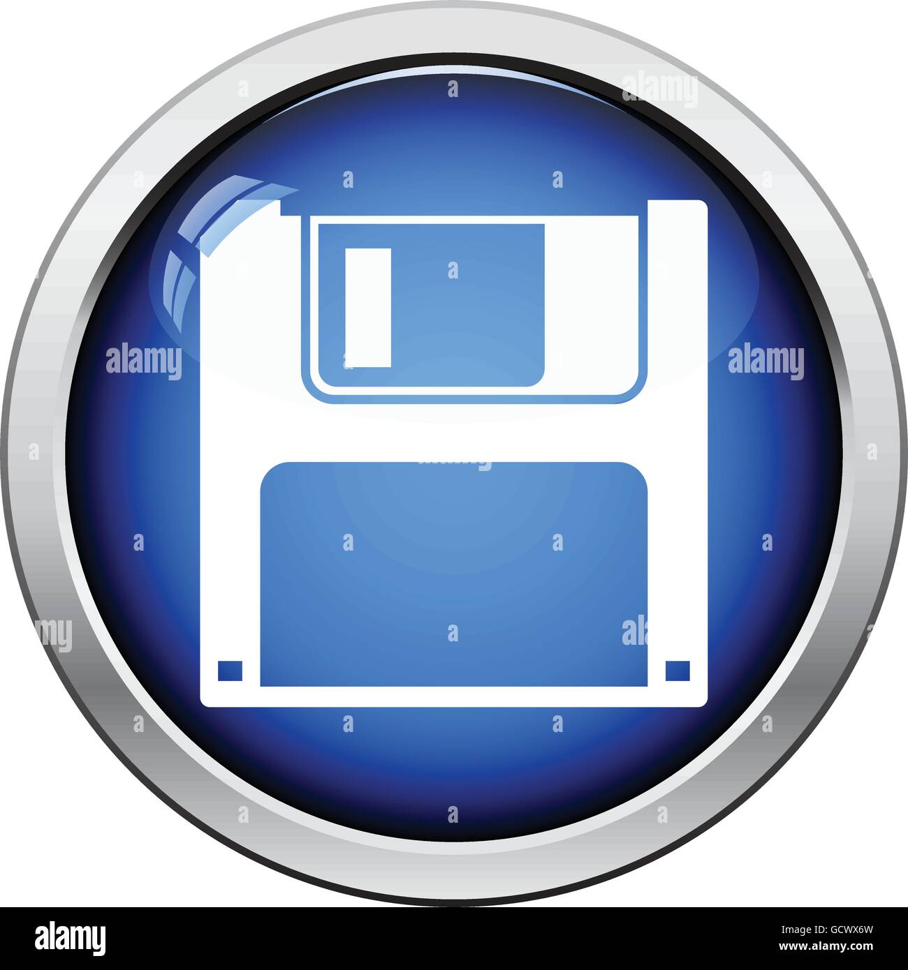 Floppy icon. Glossy button design. Vector illustration Stock Vector ...