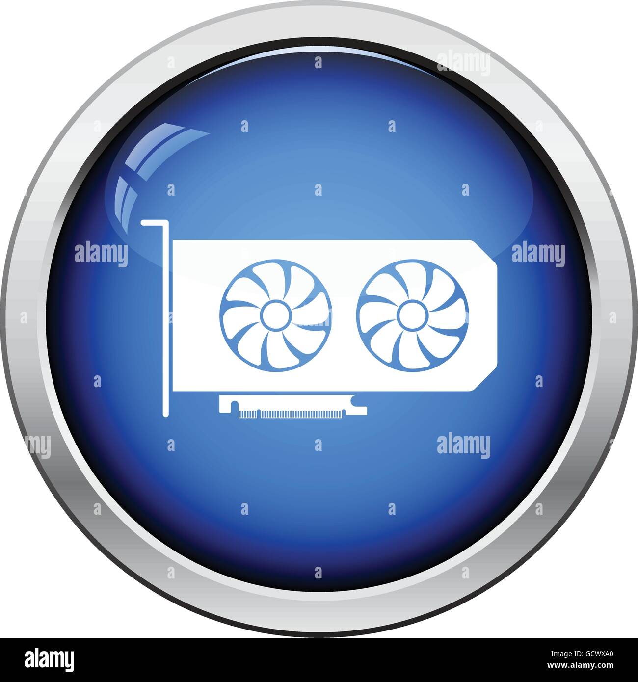 GPU icon. Glossy button design. Vector illustration Stock Vector Image ...