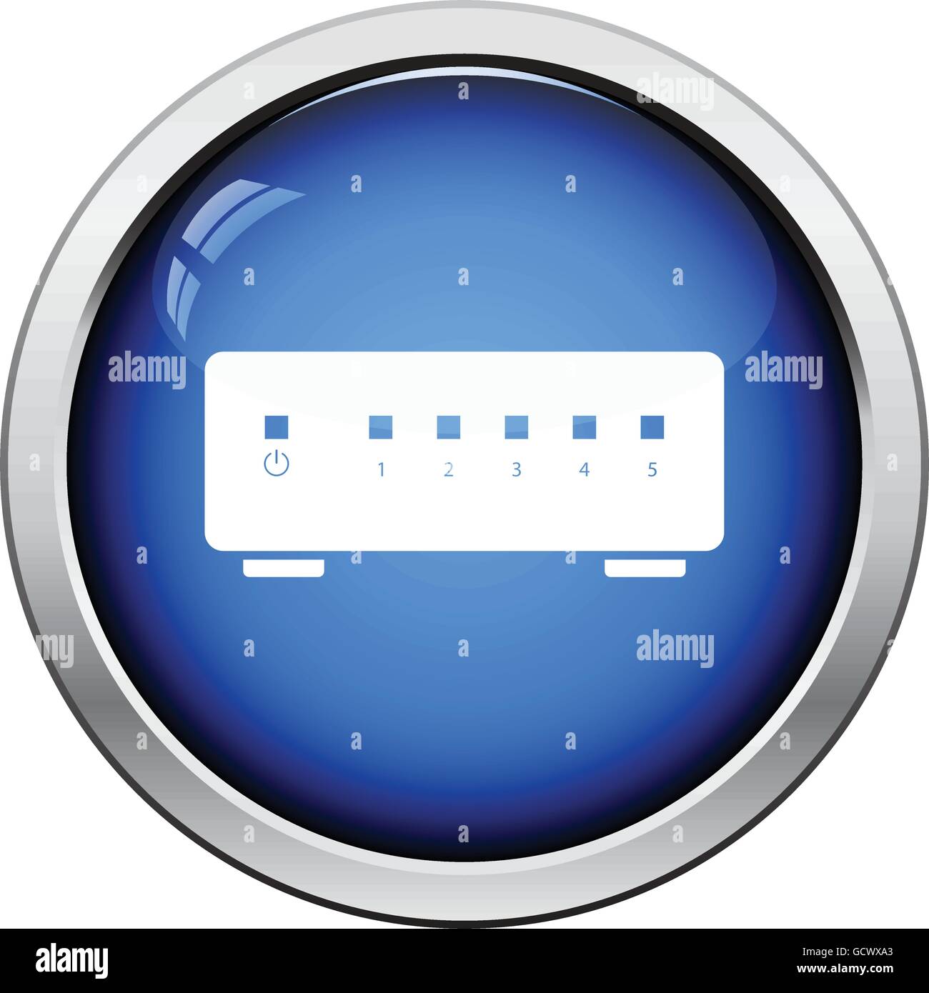 Ethernet switch icon. Glossy button design. Vector illustration Stock ...