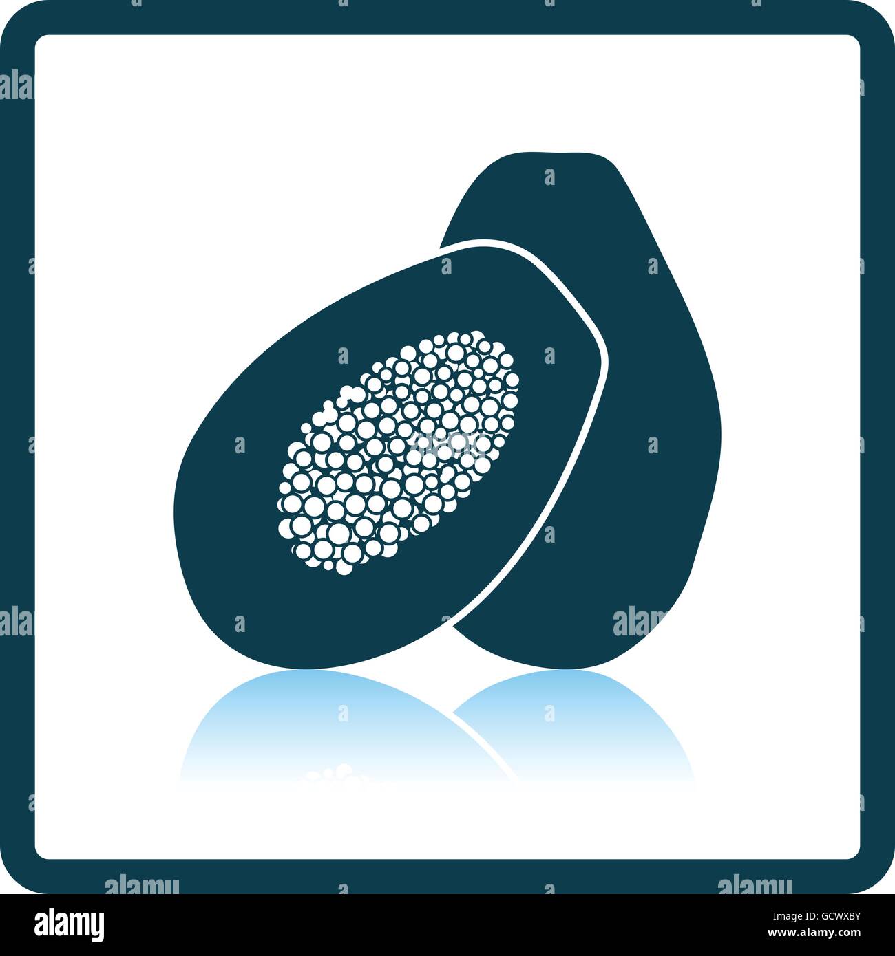 Icon of Papaya. Shadow reflection design. Vector illustration Stock ...