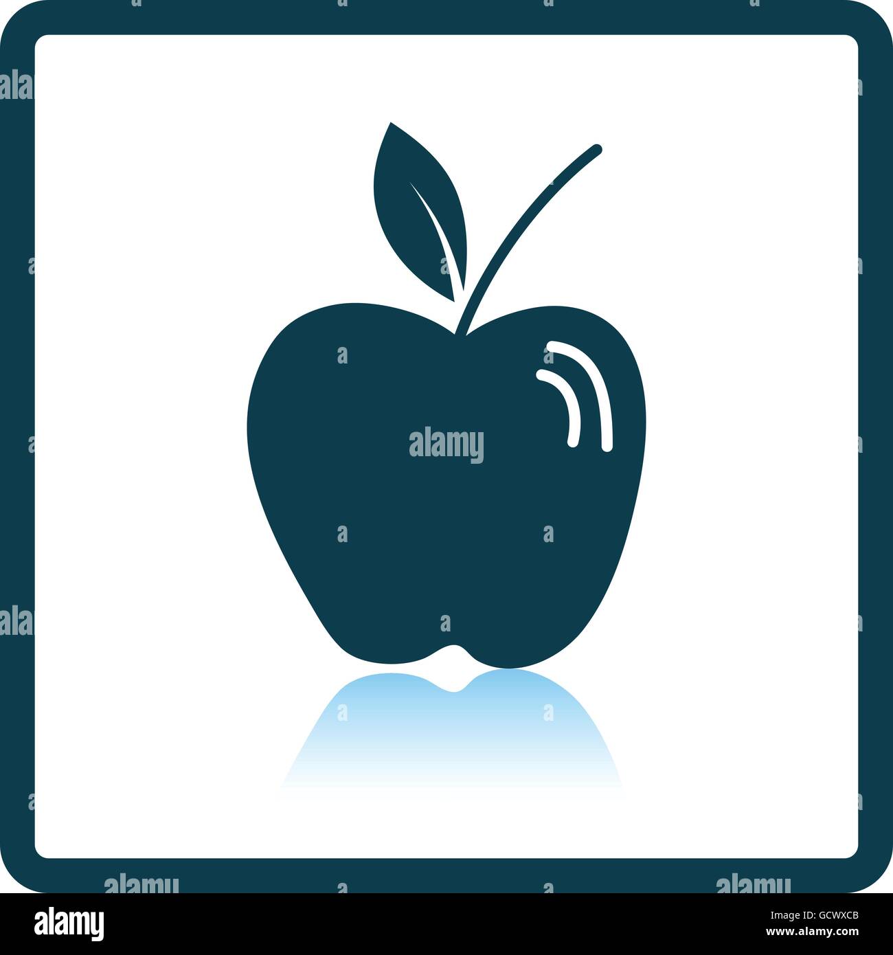 Icon of Apple. Shadow reflection design. Vector illustration Stock ...