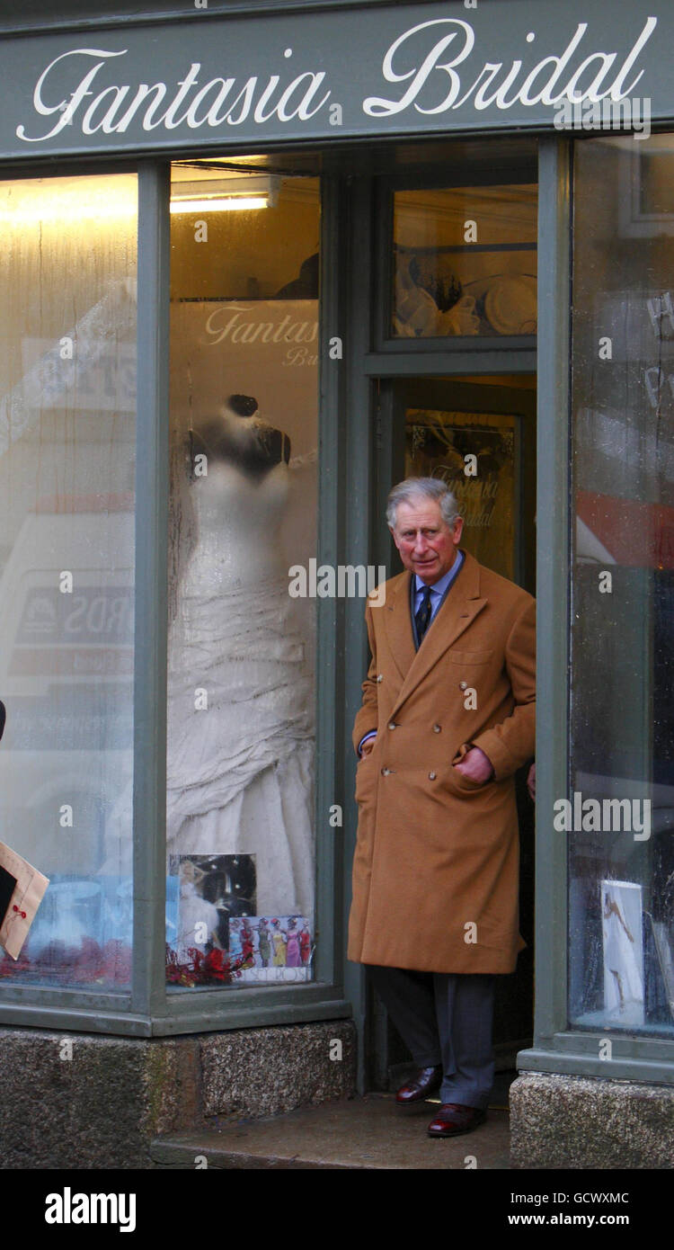 The Prince of Wales visits Fantasia Bridal, owned by Sue Read in ...