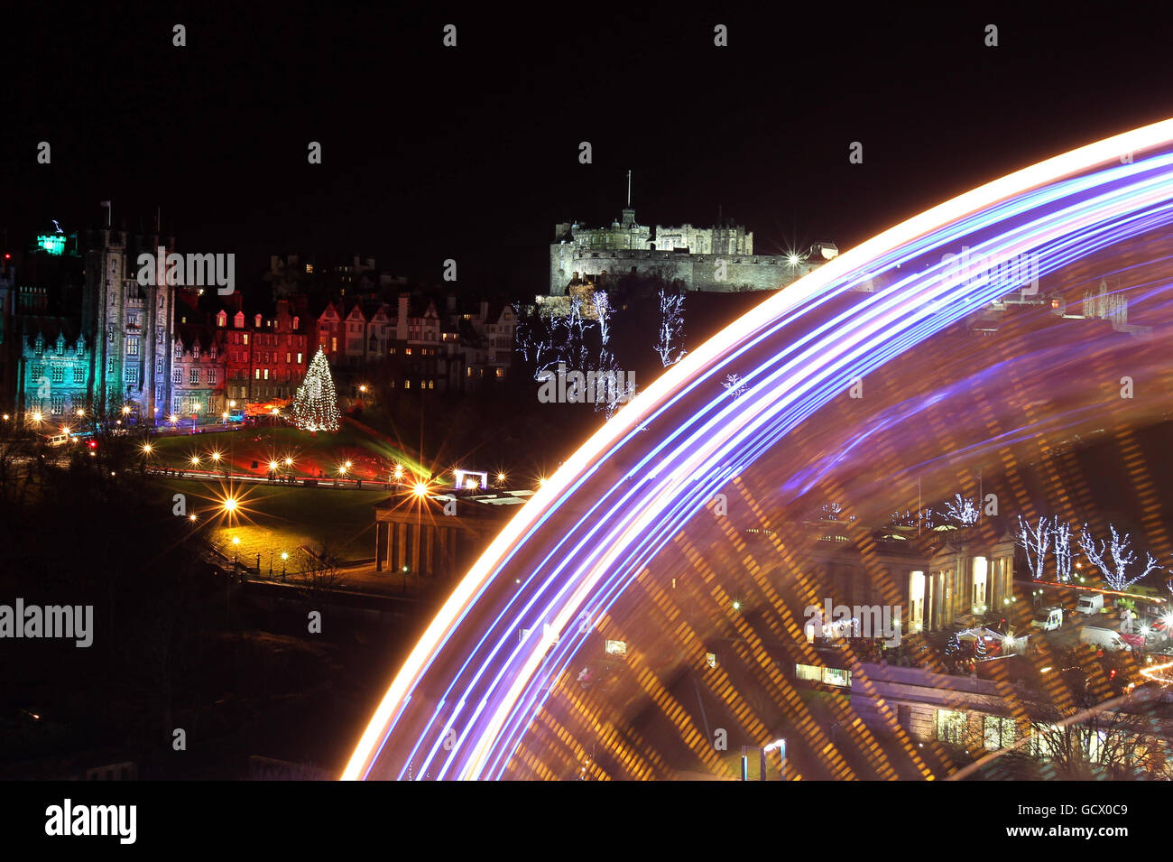 Edinburgh Christmas lights Stock Photo - Alamy