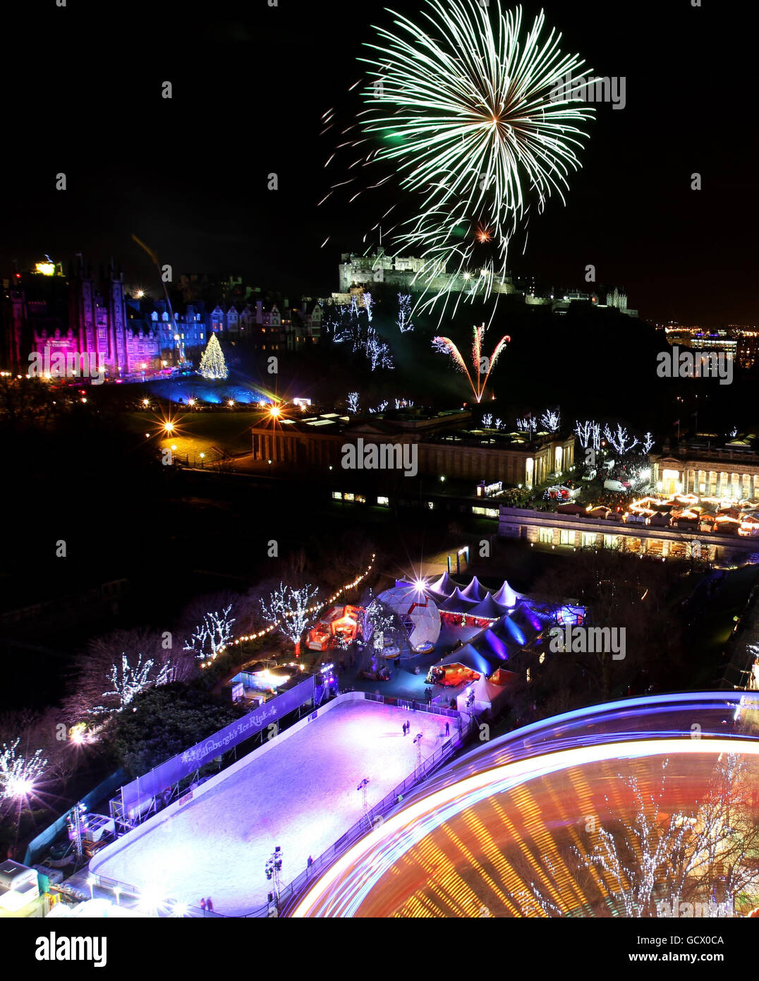The scene in Edinburgh's Princes Street Gardens with the Castle as a ...