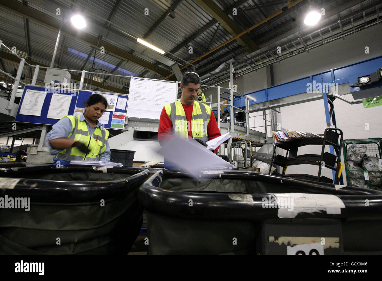 The post room at The British Forces Post office at RAF Northolt where ...