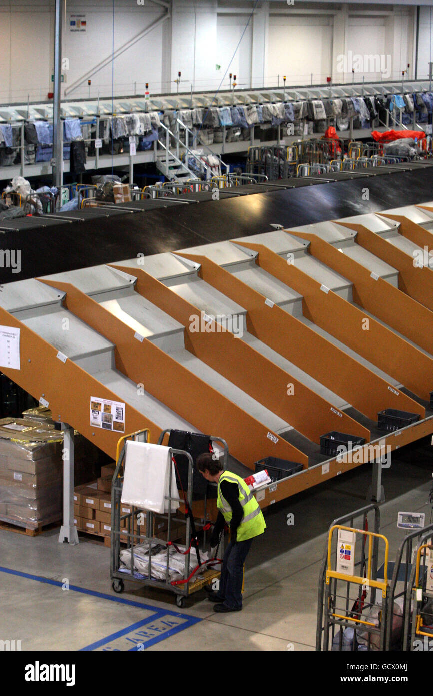 The post room at The British Forces Post office at RAF Northolt where ...