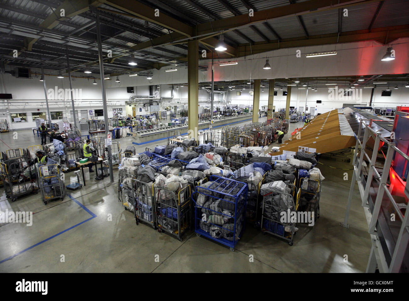 The post room at The British Forces Post office at RAF Northolt where ...