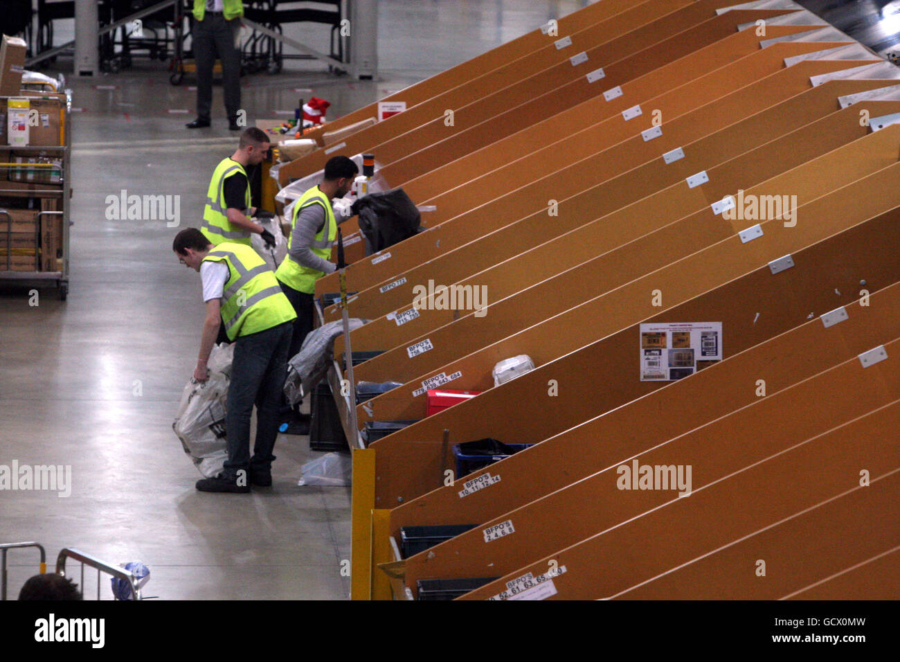 The post room at The British Forces Post office at RAF Northolt where ...