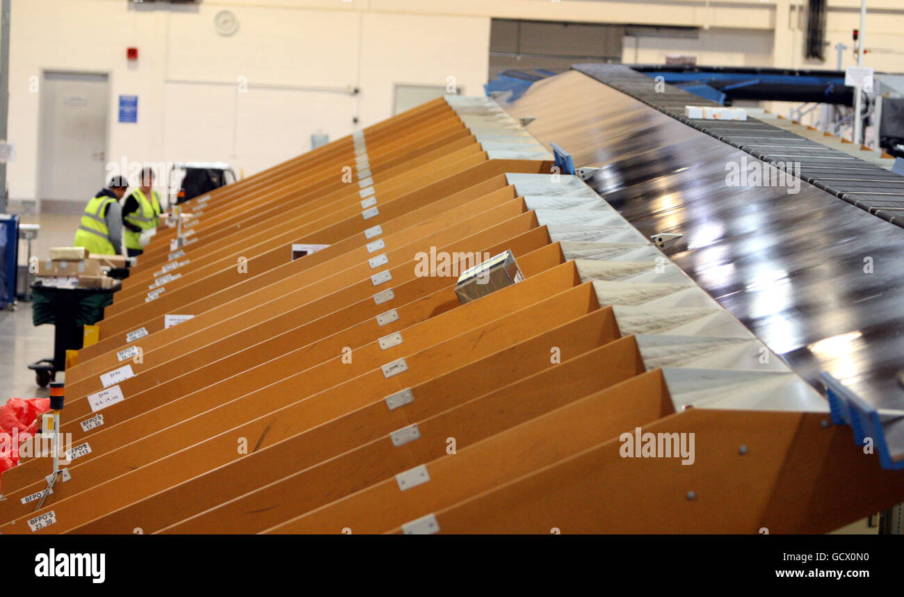 The post room at The British Forces Post office at RAF Northolt where ...