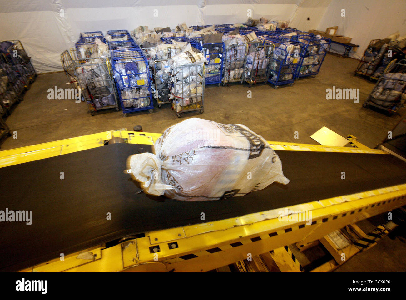 Packages in The British Forces Post office at RAF Northolt, where they ...