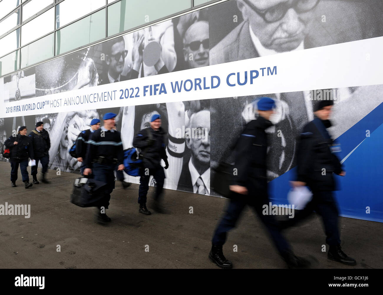 Swiss security forces arrive at the Messezentrum Zurich, location of ...