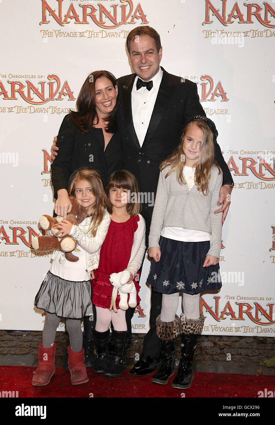 Peter Jones and family arriving for the premiere of The Chronicles Of ...