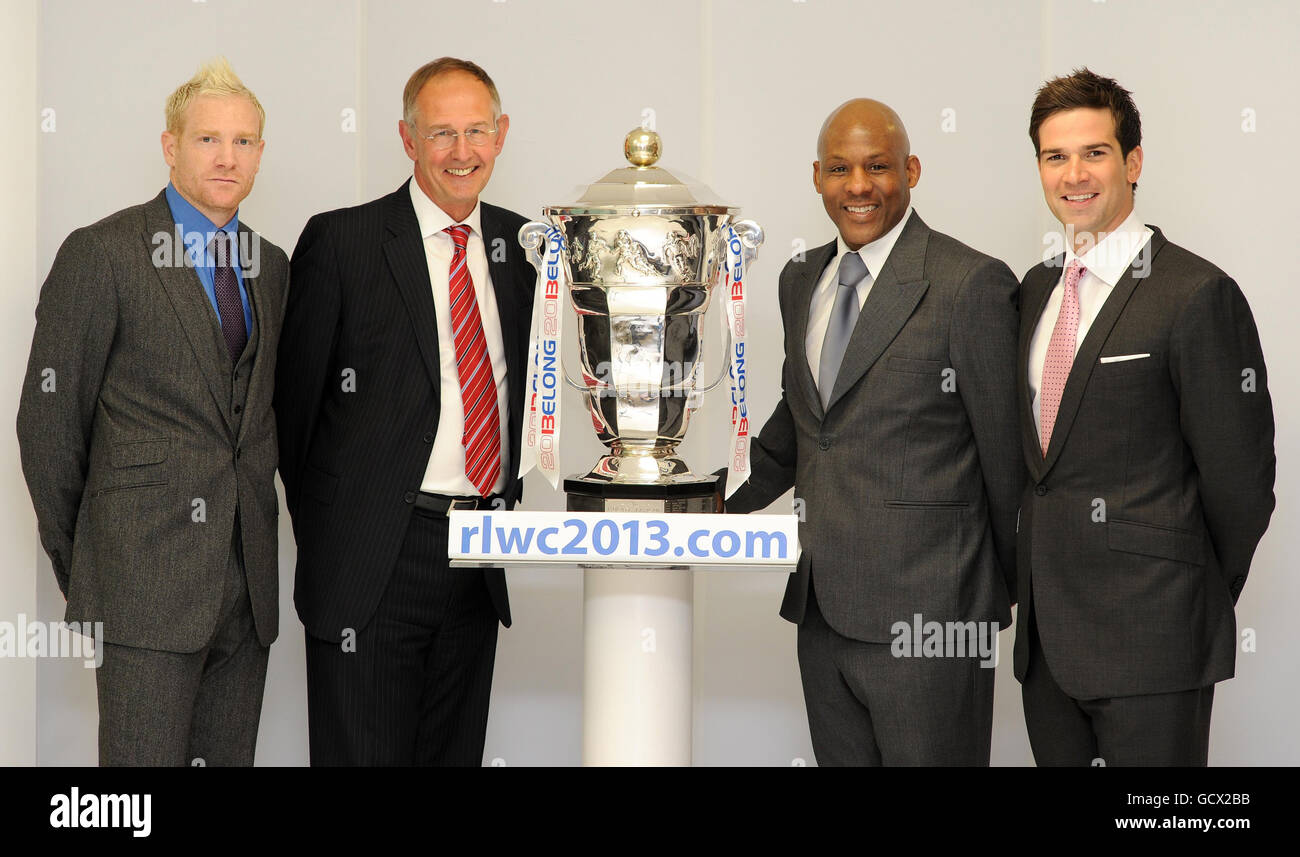 (left to right) Ewan Thomas, Chairman of the RFL Richard Lewis, Ellery ...