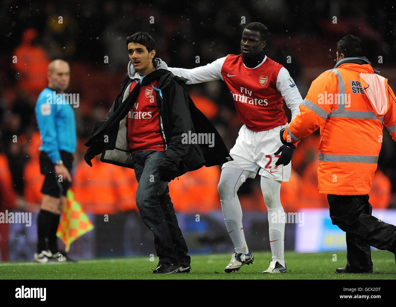 Full length football pitch invader datacoapplies hi-res stock ...